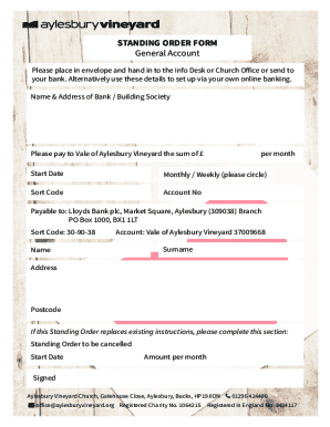 Fillable Online Standing Order.indd Fax Email Print - pdfFiller