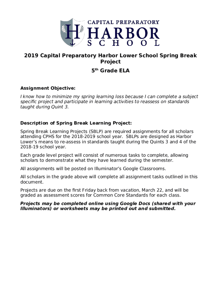 5th Grade Science McDonald Spring Break Project.docx Doc Template ...