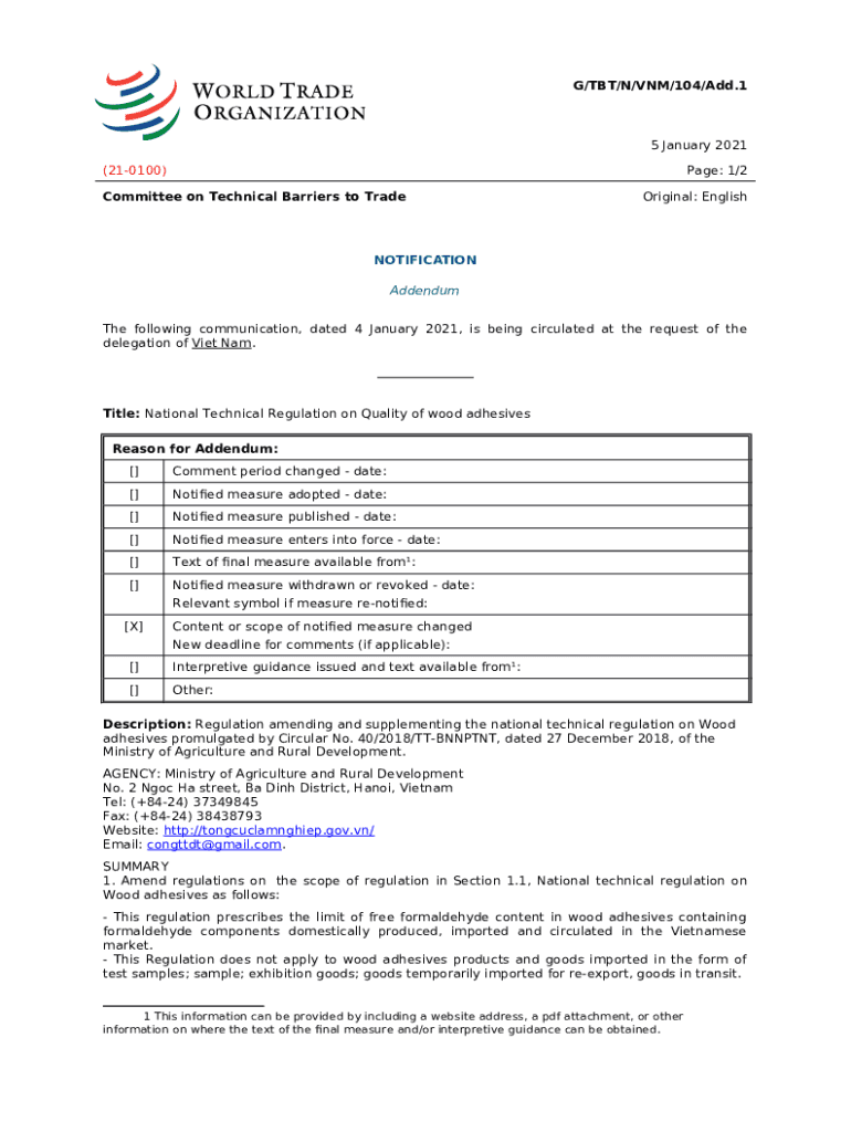 Vietnam - Standards for Trade Doc Template | pdfFiller