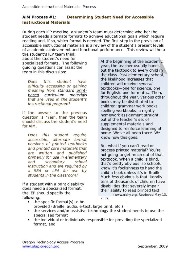 The three components in the AIM planning process for ... Doc Template ...