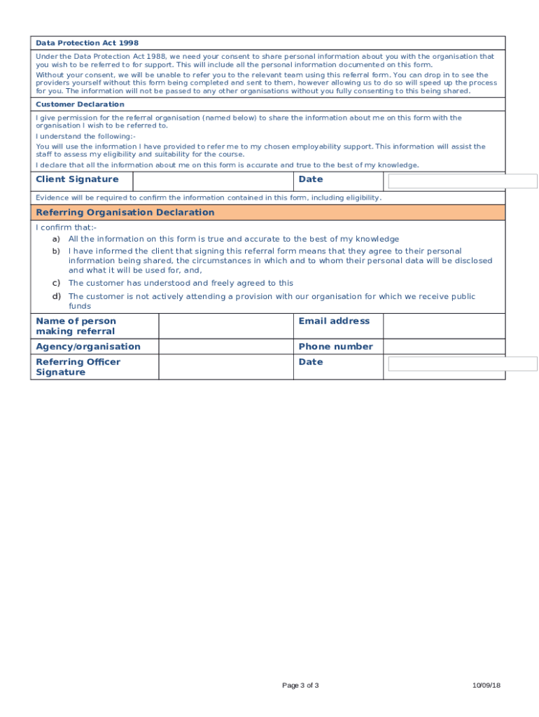 Please use this to refer your client to one of the service provisions ...