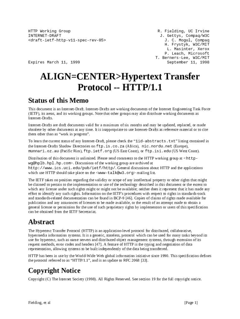Roy Fielding's W3C Home Doc Template | pdfFiller