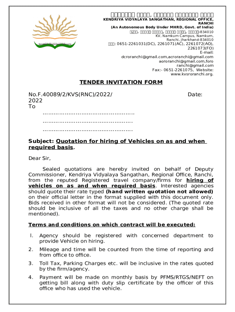 Contact Us - KVS RO Ranchi Doc Template | pdfFiller