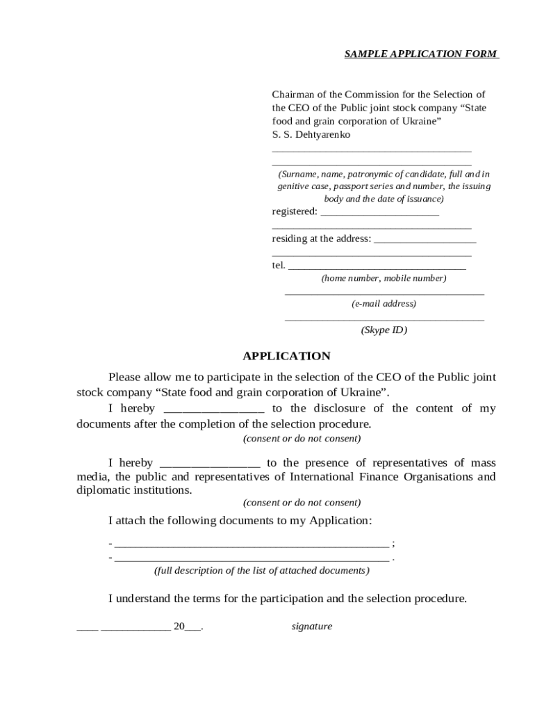 SAMPLE Application ENG.DOCX Doc Template | pdfFiller