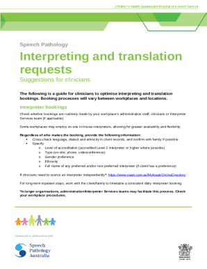 Guide for Clinicians Working with Interpreters in Healthcare ... Doc Template | pdfFiller