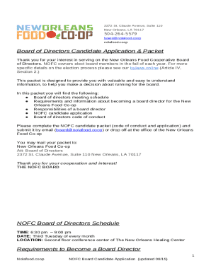 Board Member/Candidate Application Doc Template | pdfFiller