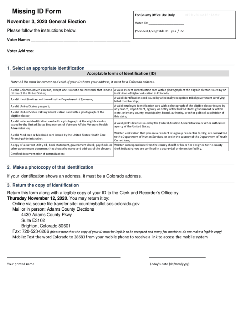 Fillable Online Missing ID Form Fax Email Print - pdfFiller