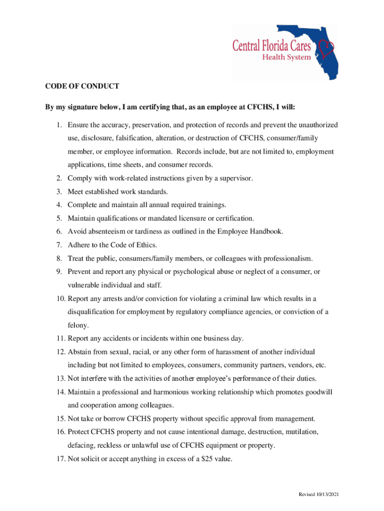 Fillable Online annual-acknowledgment-and-certification-code-of-conduct ...