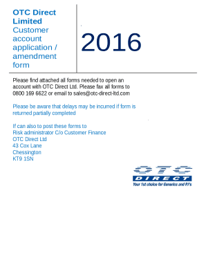 OTC Direct Limited Customer account application / amendment . . Doc ...