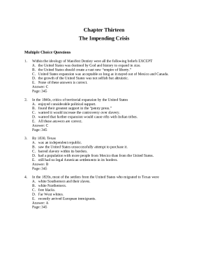 APUSH chapter 13 test multiple choice Flashcards Doc Template | pdfFiller