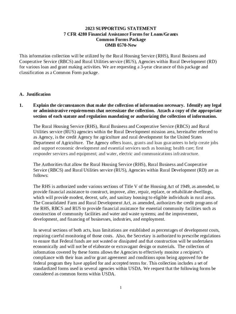 7 CFR 4280 Financial Assistance s for Loans/Grants ... Doc Template ...