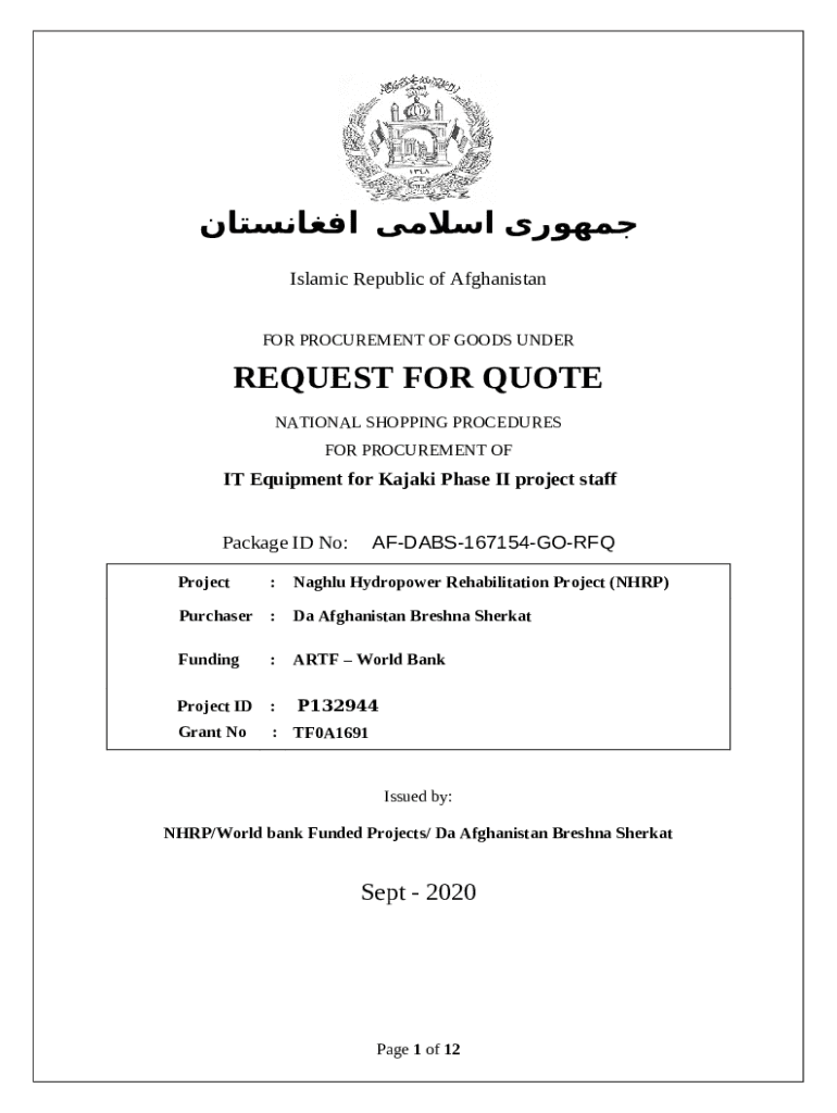 (Two-Envelope Bidding Process) Procurement of supply ... Doc Template | pdfFiller