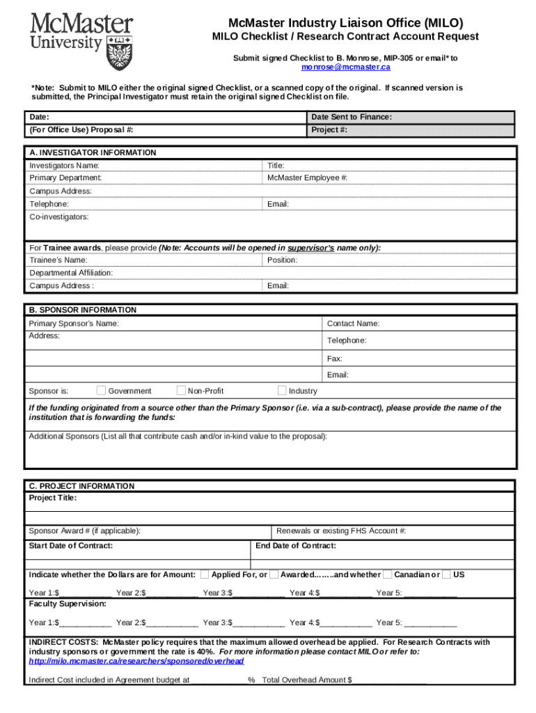 McMaster Industry Liaison Office (MILO) - Research & Innovation Doc ...