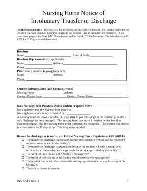 Involuntary Transfer or Discharge from Nursing Homes and ... Doc ...