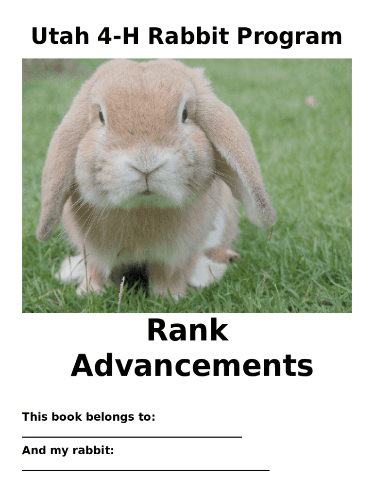 Utah 4-H Rabbit Project Rank Advancement Book - extension usu Doc ...