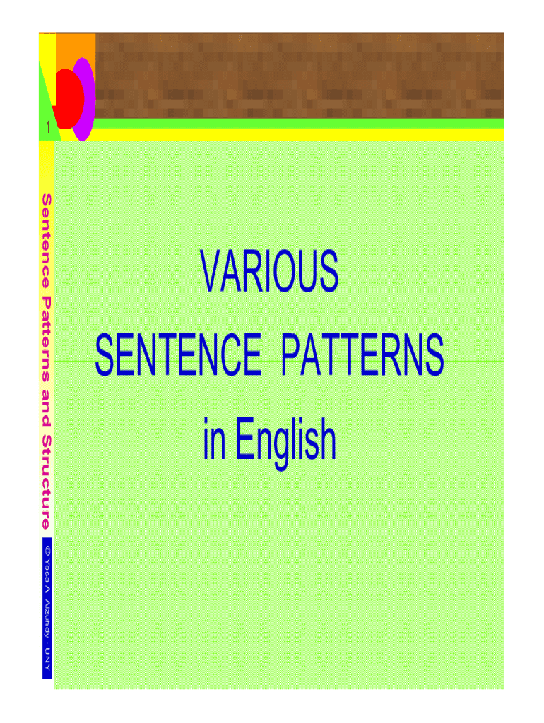 Fillable Online Basic Sentence Patterns in English: Rules and ...