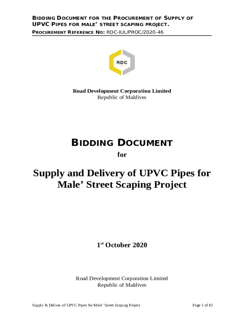 Supply & Delivery of HDPE, uPVC Pipes & Fittings for Male' ... Doc ...