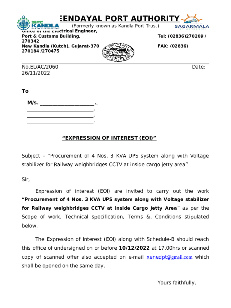 Deendayal Port Authority to Further Strengthen its Position ... Doc ...