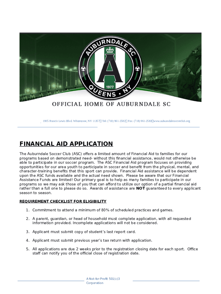 Financial Aid Assistance Doc Template | pdfFiller