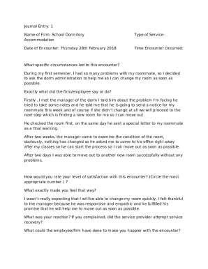 Journal Entry: 1 - fbemoodle emu edu Doc Template | pdfFiller