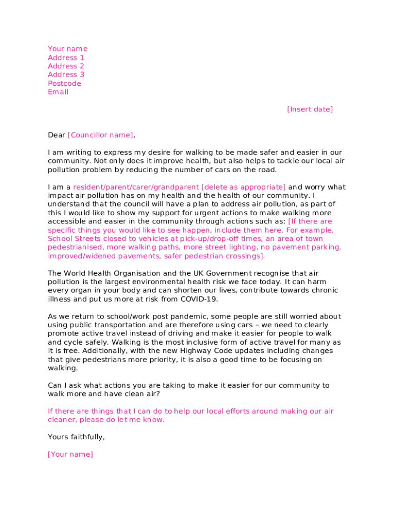 How to write a letter to the chairman of your local ... Doc Template ...