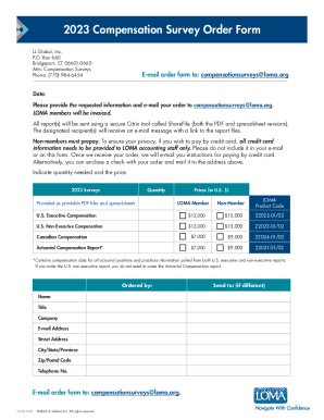 Fillable Online 2023 Compensation Survey Order Form. 2023 Compensation ...