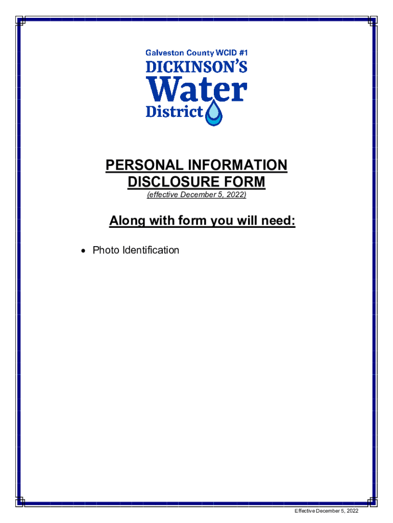 Fillable Online Personal Information Disclosure Form - Dickinson Fax ...