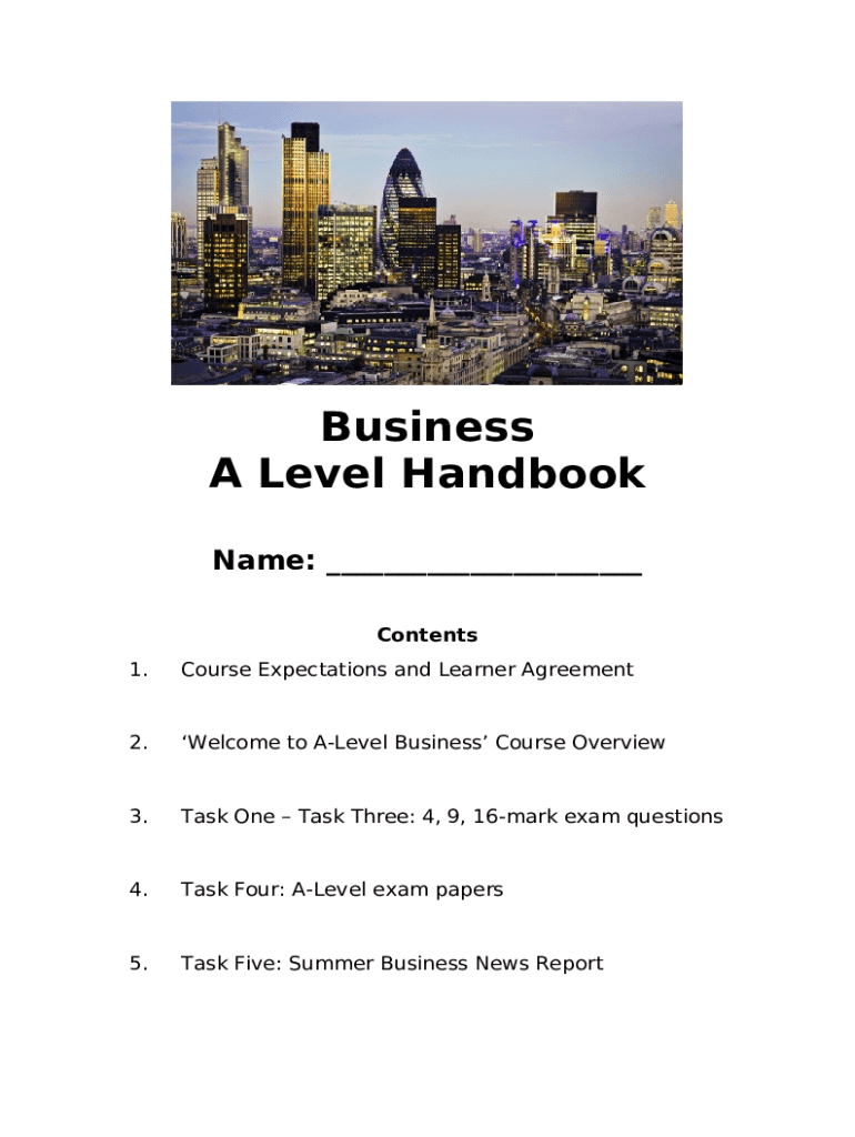 Cambridge International AS and A Level Business Ebook Doc Template ...