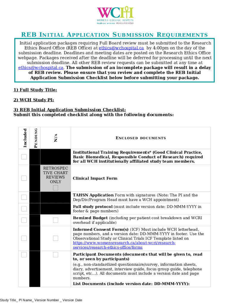 REB Application and Review ProcessResearch Ethics Board Doc Template | pdfFiller