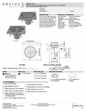 Fillable Online Floor Drain: Deep Sump w/Non-Clog 21" Top & 10-1/2 ...