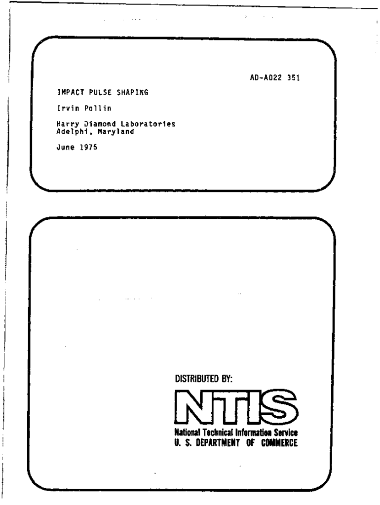 Fillable Online Impact Pulse Shaping. The Harry Diamond Laboratories 4 ...