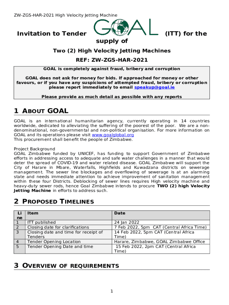 Invitation to Tender (ITT) for the supply of Two (2) High ... Doc ...