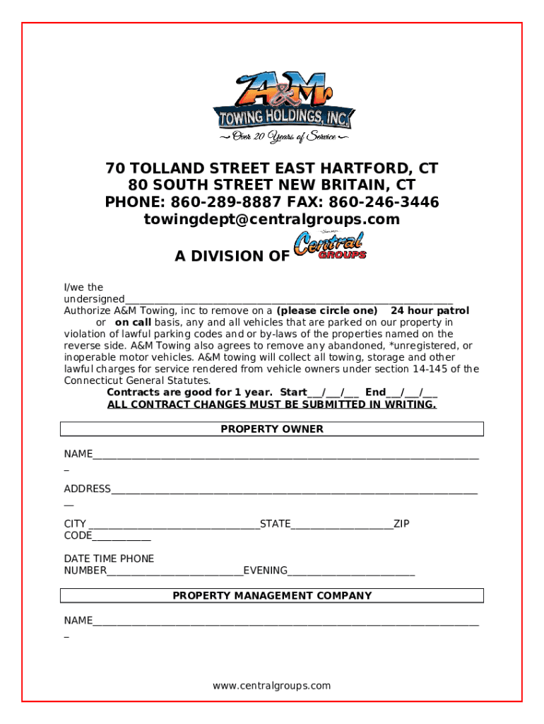 a&m towing holdings has authorization from Doc Template | pdfFiller