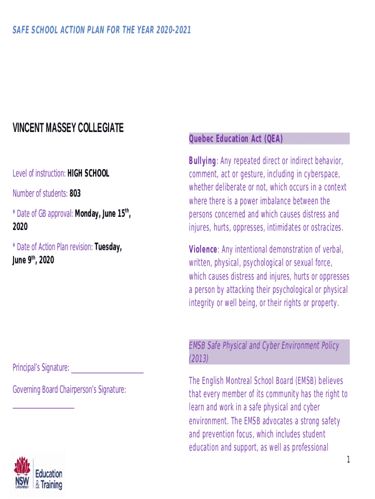 Vincent Massey School Re-Entry Plan Summary (August ... Doc Template ...