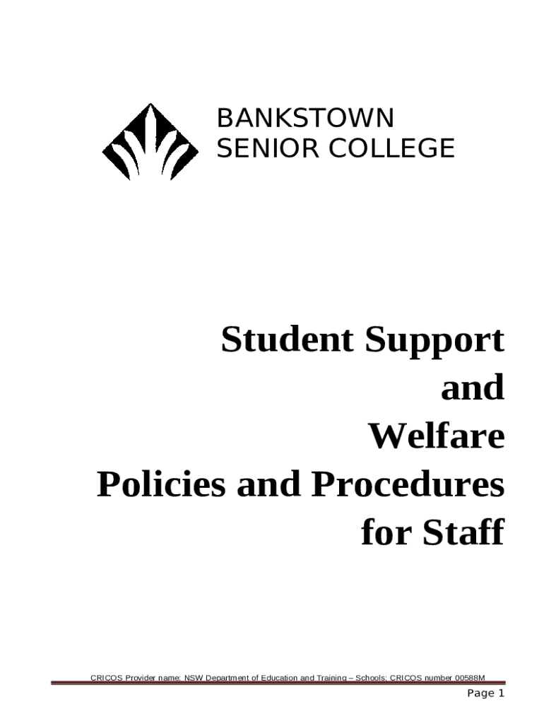 Student Support and Welfare Policies and Procedures Doc Template ...