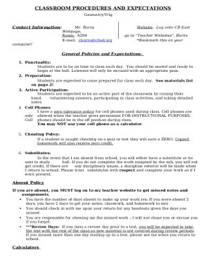 General Rulesqnd Expectations Doc Template | pdfFiller