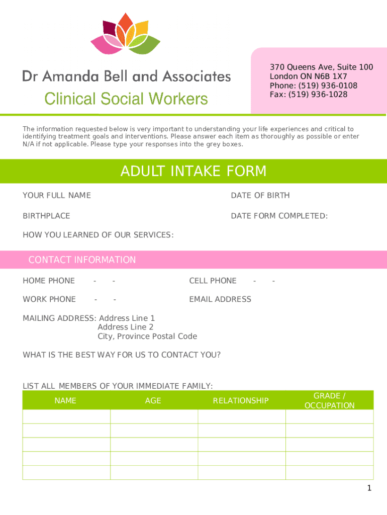 The ination requested below is very important to understanding your ...