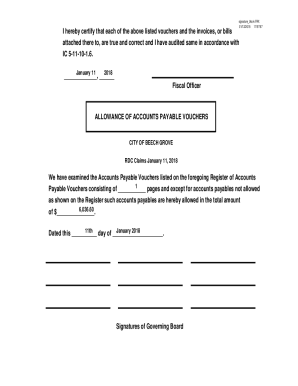 Fillable Online We have examined the Accounts Payable Vouchers listed ... Fax Email Print ...