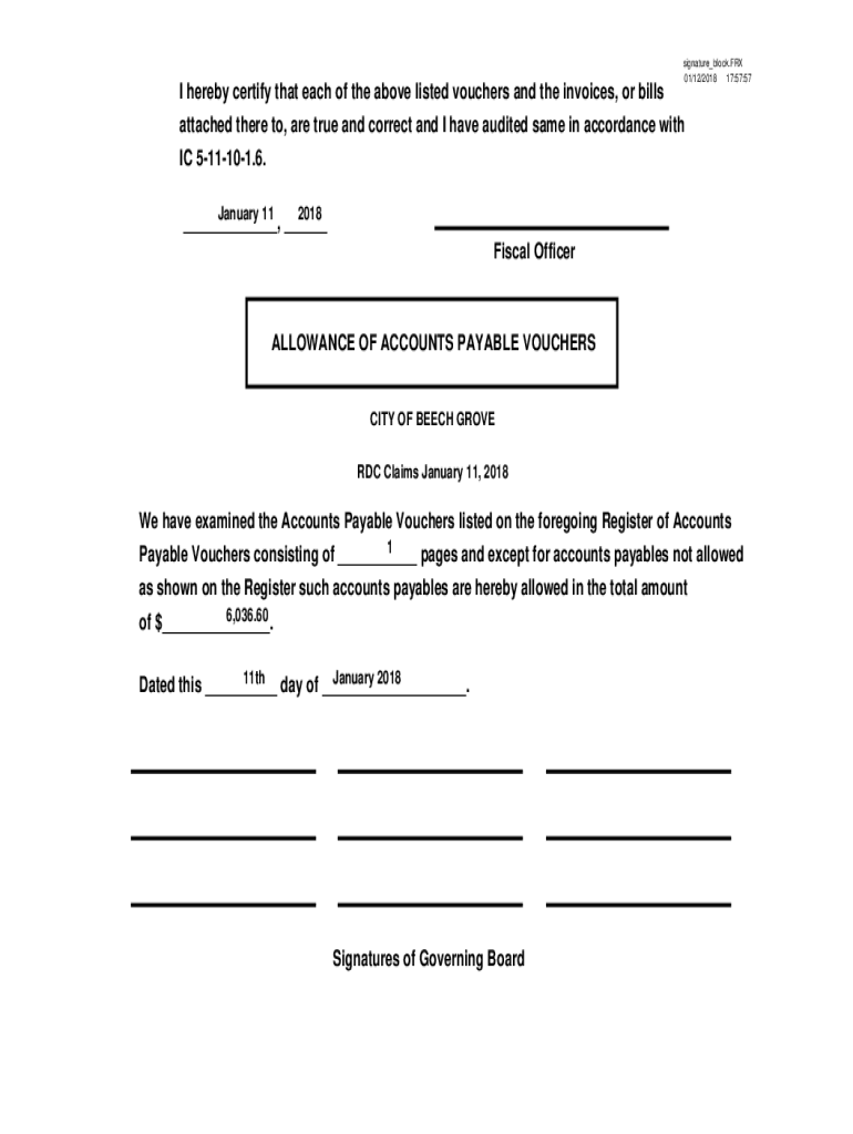 Fillable Online We have examined the Accounts Payable Vouchers listed ... Fax Email Print ...