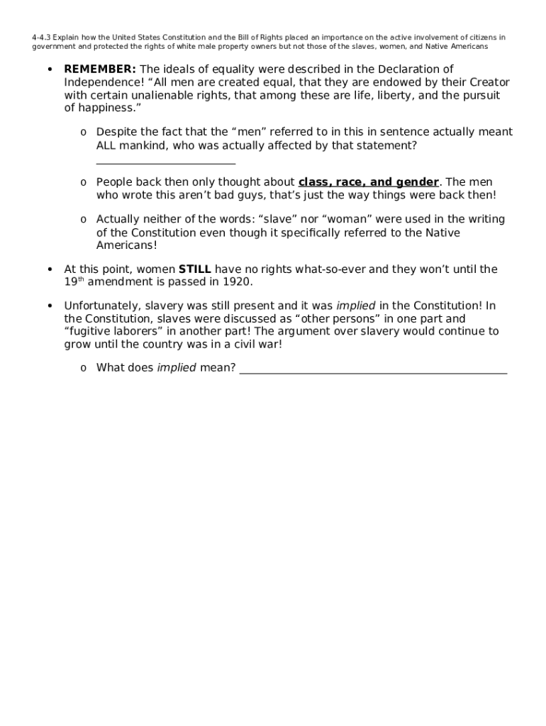 The Bill of Rights: A Brief History Doc Template | pdfFiller