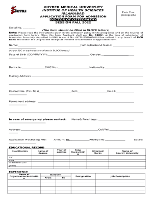 KMU BS Undergraduate Portal - Khyber Medical University Doc Template ...