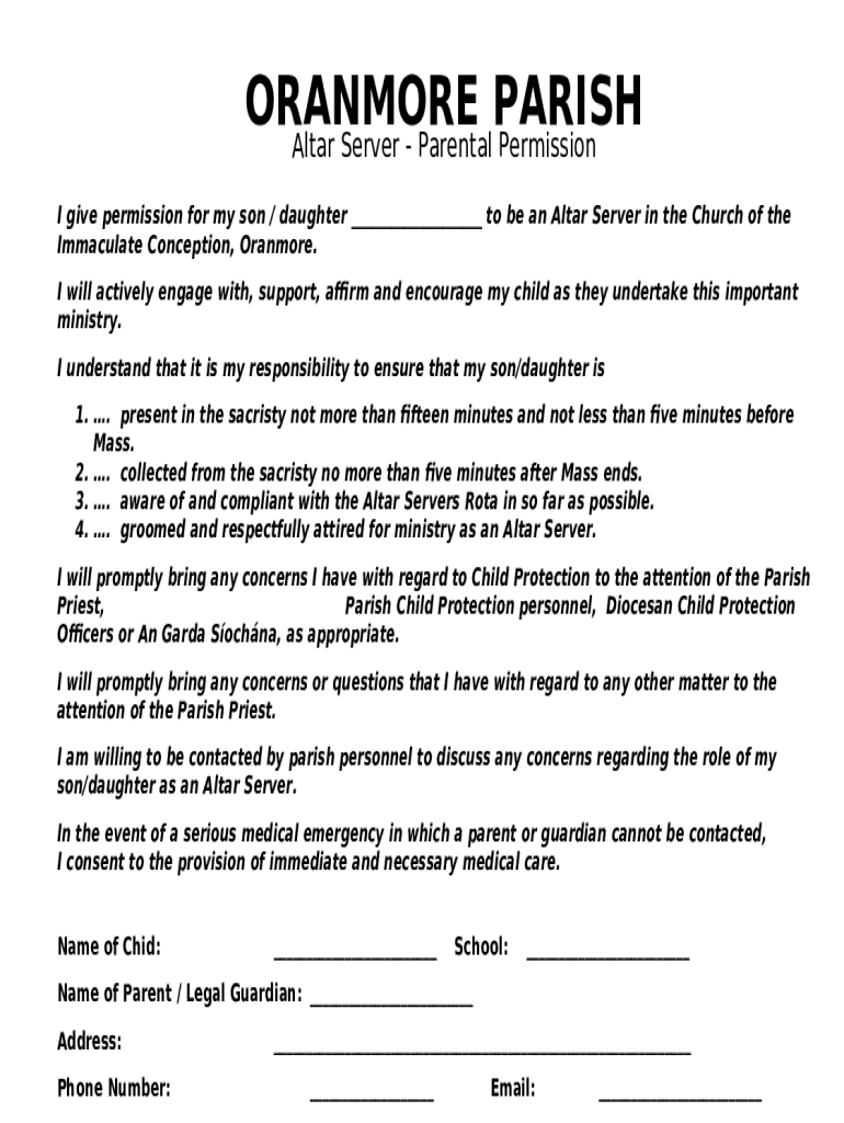 Altar-Servers-Permission-.docx Doc Template | pdfFiller