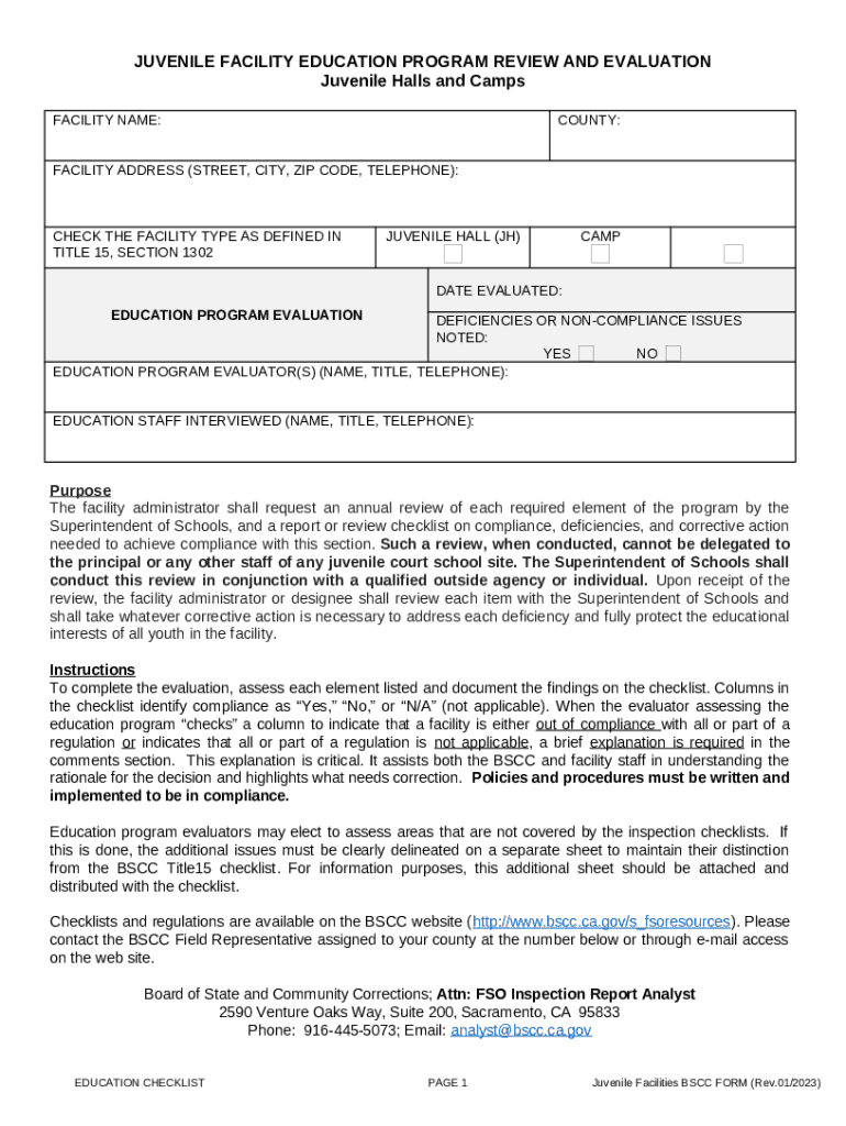 EDUCATION PROGRAM CHECKLIST INSTRUCTIONS Doc Template | pdfFiller