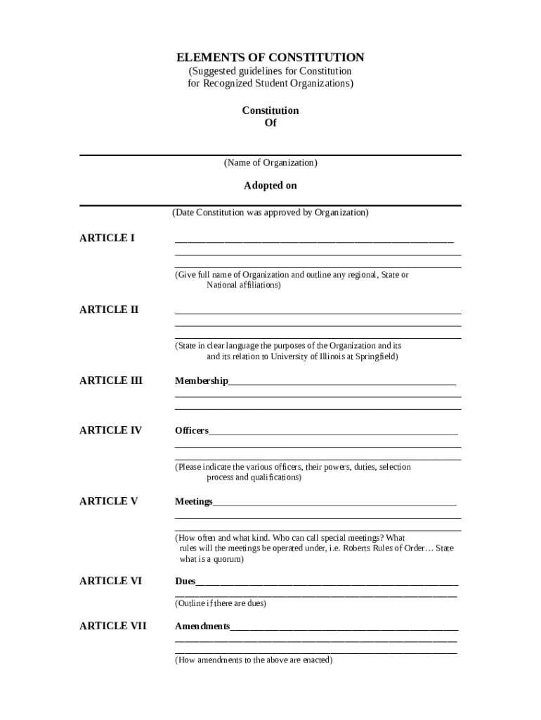 Constitution TemplatesCentre for Student Engagement Doc Template ...