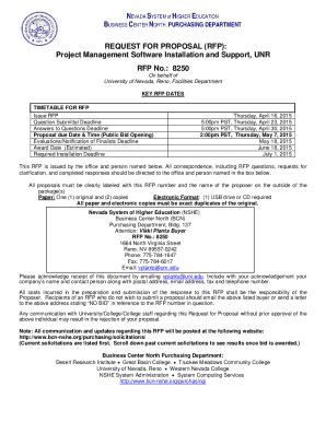 Fillable Online REQUEST FOR PROPOSAL (RFP): Project Management ... Fax Email Print - pdfFiller