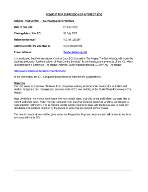 Expression of Interest (EOI) - Handicap International Doc Template | pdfFiller