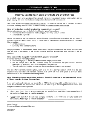 What is overdraft protection? Doc Template | pdfFiller