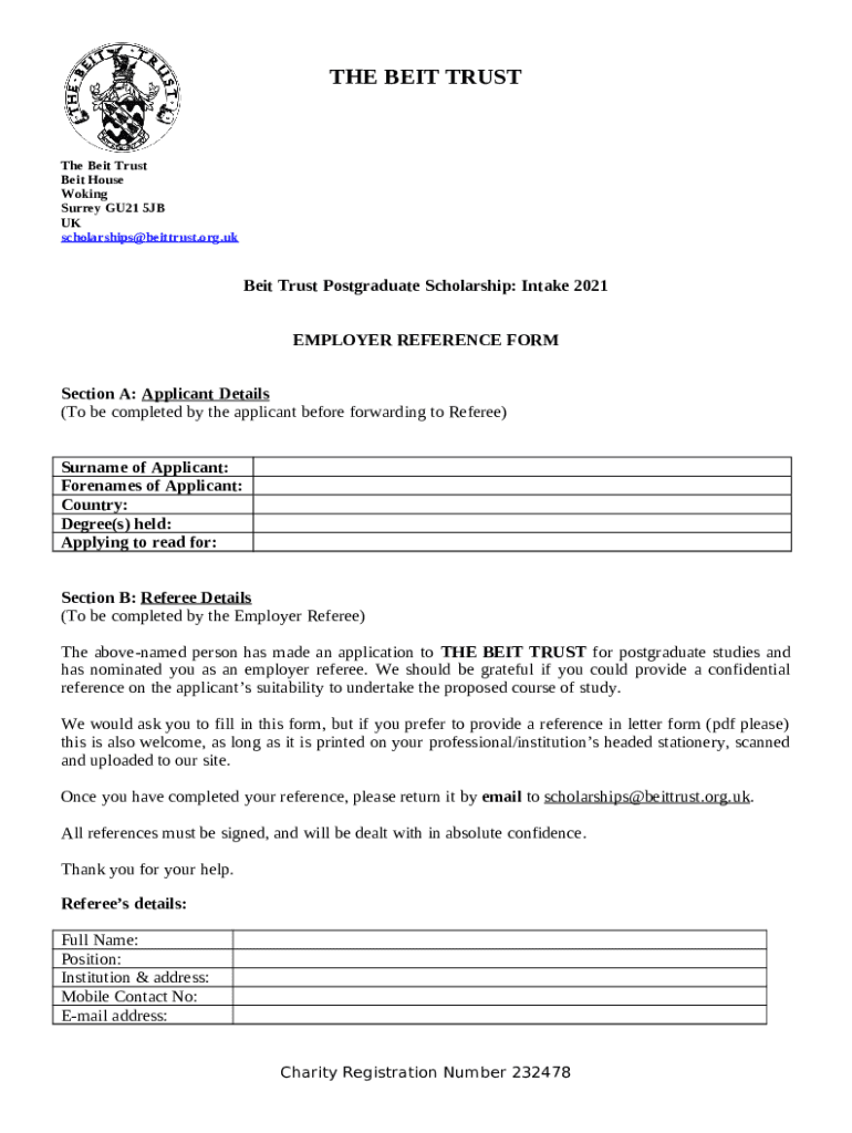 Beit Trust Postgraduate Scholarships to study at British and ... Doc ...