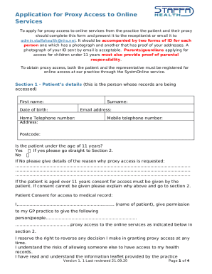 GP online services toolkit: Applications for proxy access Doc Template ...