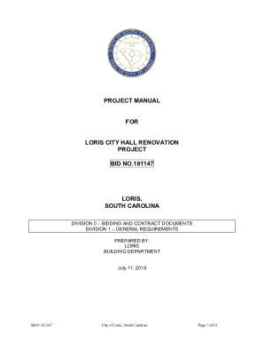 Fillable Online project manual for loris city hall renovation project ...